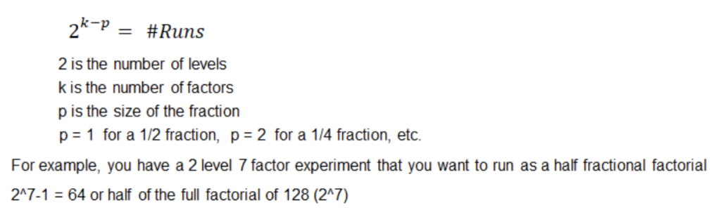 Fractional Factorial DOE Definition